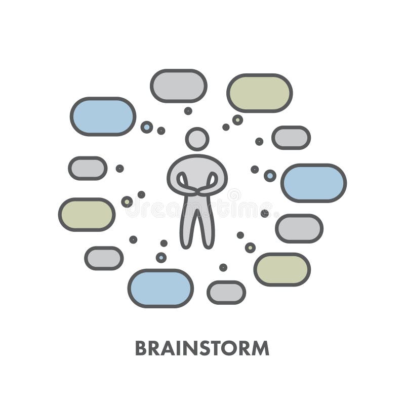 Line Icon Brainstorm. Vector Business Symbol Stock Illustration ...
