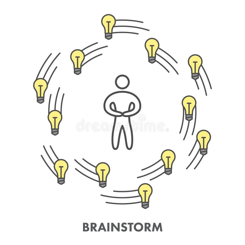 Line Icon Brainstorm. Vector Business Symbol Stock Illustration ...