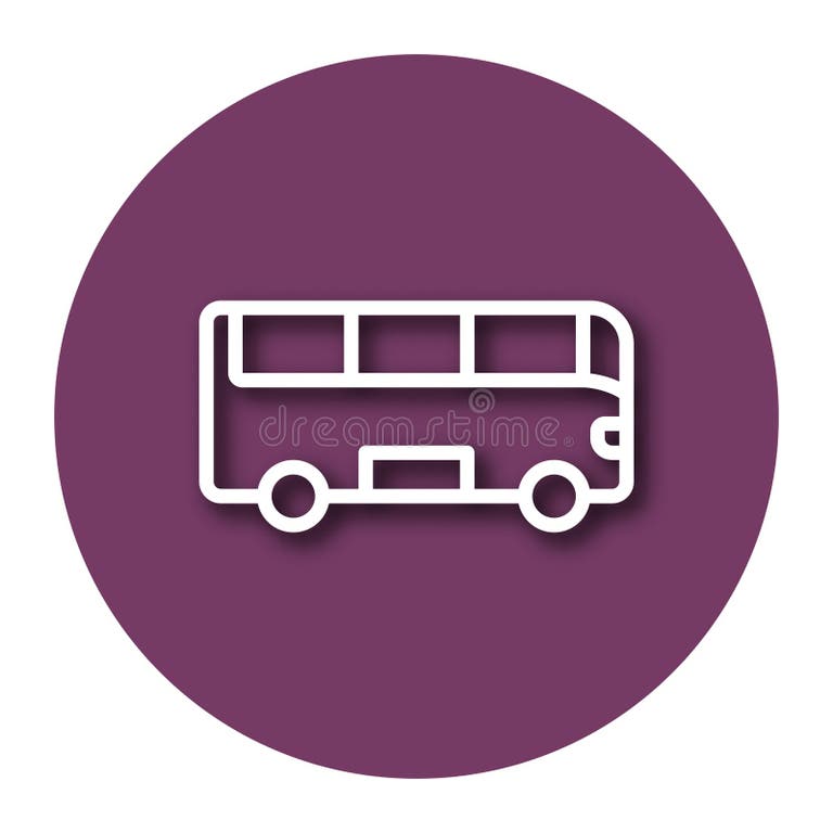 Line Icon of Bus with Shadow Stock Vector - Illustration of transport ...