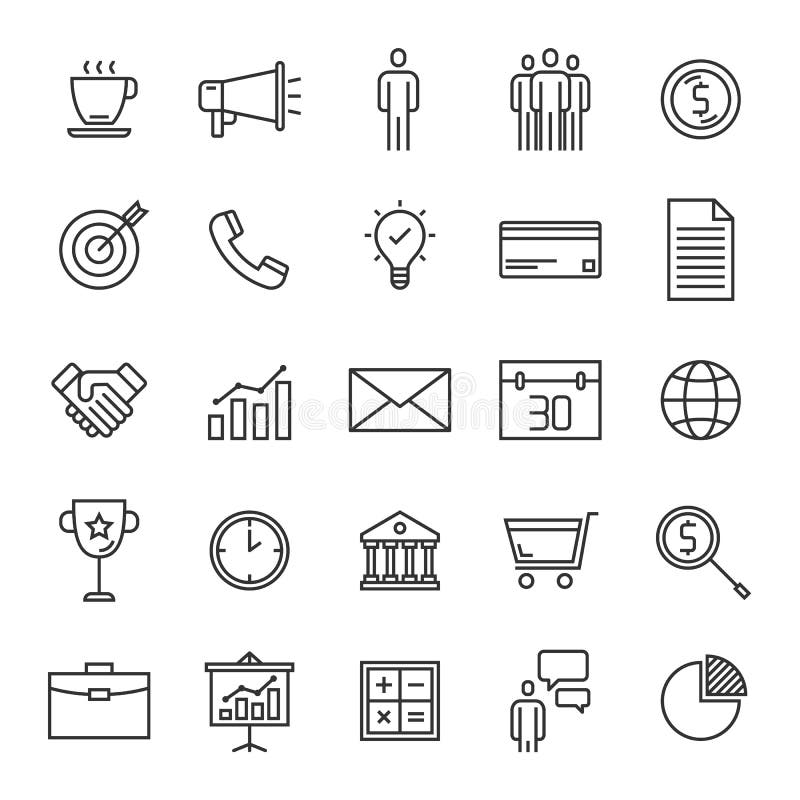 Vector Set of Business Line Icons Design Stock Illustration ...