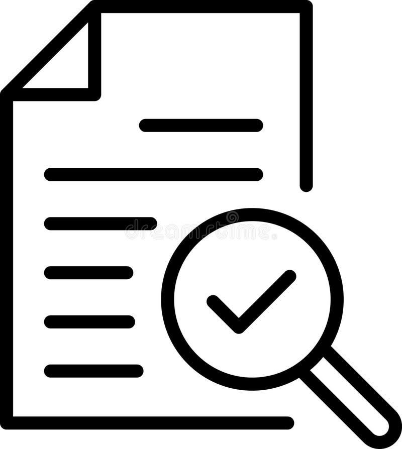 Line Icon of Checklist with Magnifier As a Service or Order Document ...