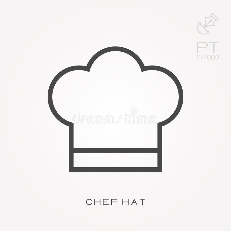 Simple Vector Illustration with Ability To Change. Line Icon Chef Hat ...