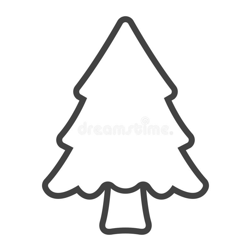 Line Icon Christmas Pine Tree Vector Flat on White Backgroud Stock ...