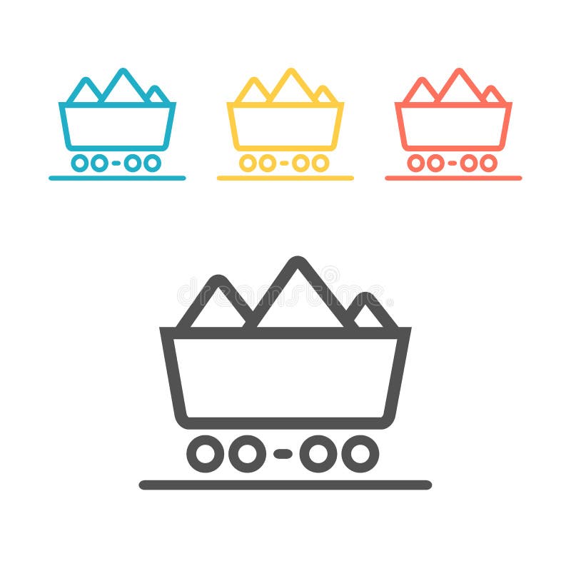 Line Icon of a Container Platform for Transportation of Cargo by Rail ...