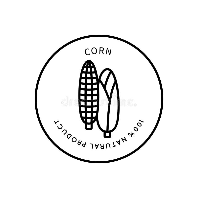 Line Icon Corn in a Simple Style. Natural Product. Vector Sign in a ...