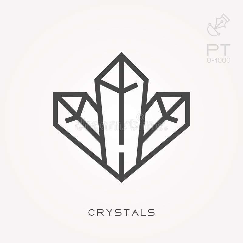 Flat Vector Icons with Crystals Stock Vector - Illustration of luxury ...