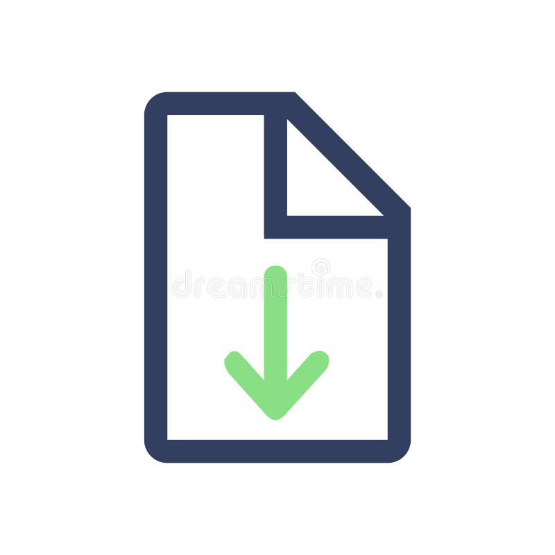 Line Icon Download Document Stock Vector - Illustration of arrow ...