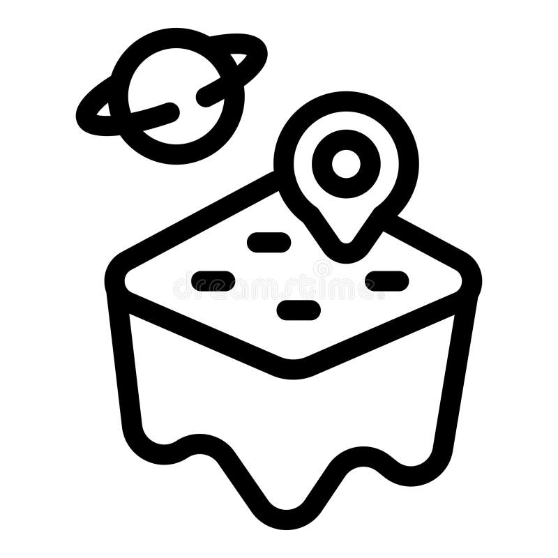 Line Icon of Global Warming Showing Melting Planet with Location Pin ...