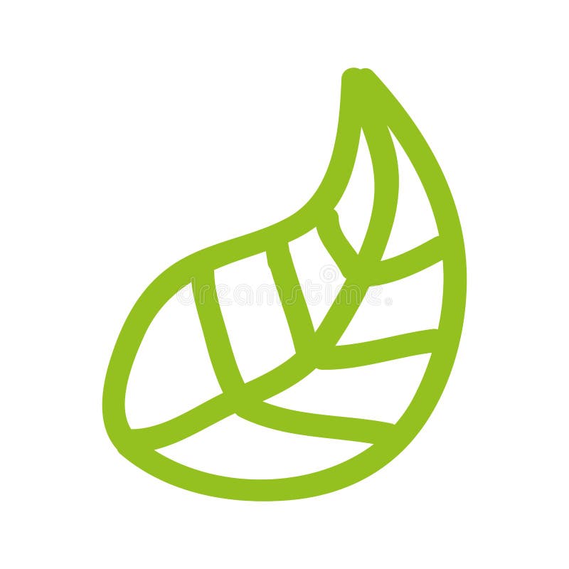 Line icon leaf cartoon stock vector. Illustration of growth - 94125808