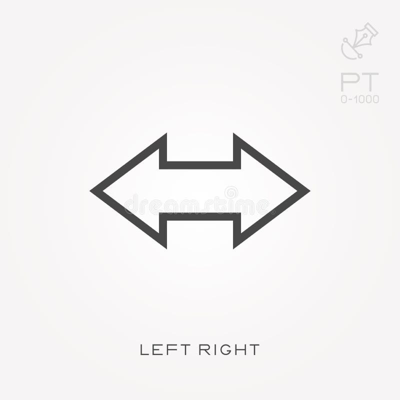 Flat Vector Icons with Left Right Stock Vector - Illustration of ...