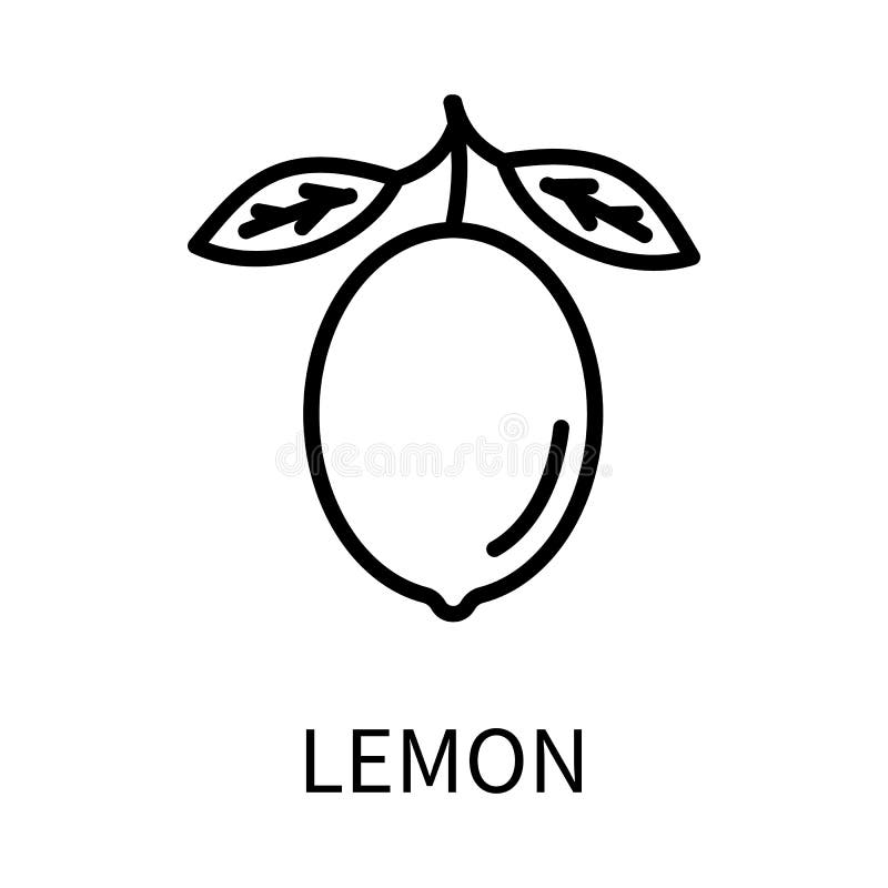 Line Icon Lemon in Simple Style. Vector Sign in a Simple Style Isolated ...