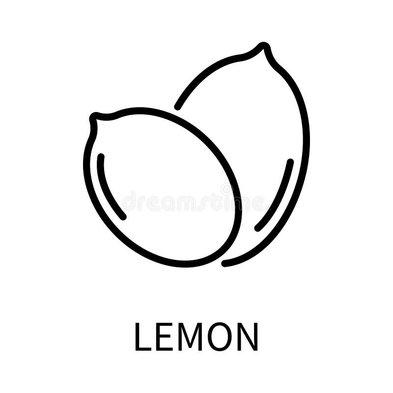 Line Icon Lemon in Simple Style. Vector Sign in a Simple Style Isolated ...