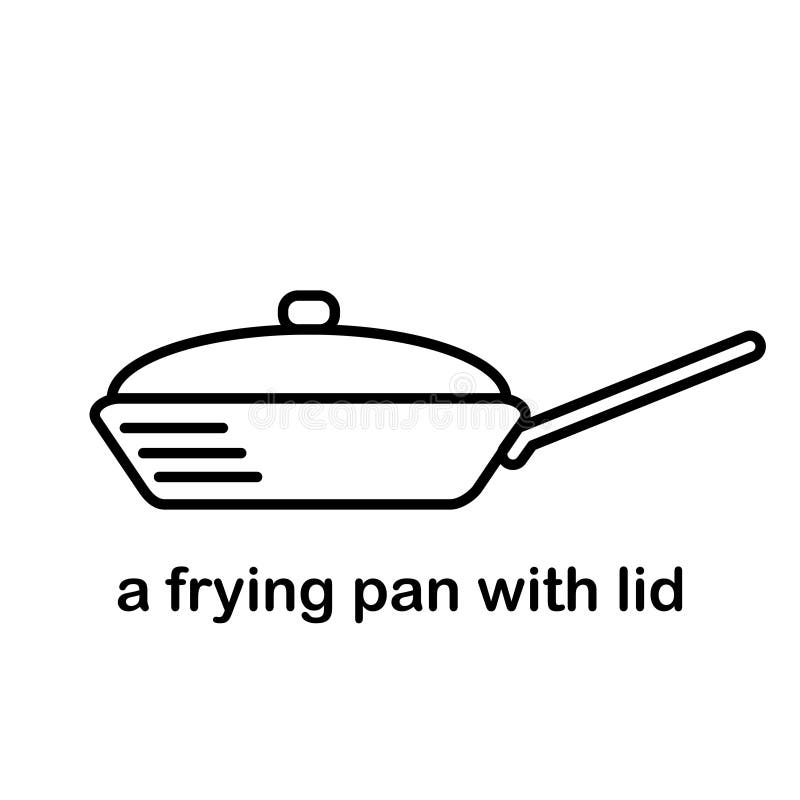 Line Icon and Logo of a Frying Pan with Lid for Kitchen and Cooking ...