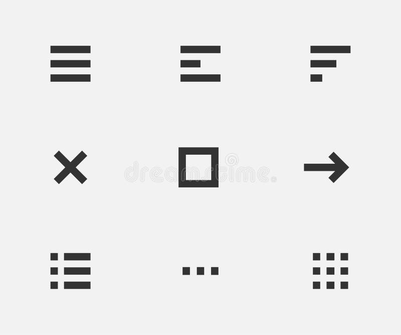 Application Burger Lines Menu Symbol. Line Icon Button Navigation, Web Element App Stock Vector ...