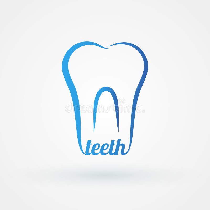 Line Icon Molar with Word `teeth`. Vector Illustration, Flat Style ...