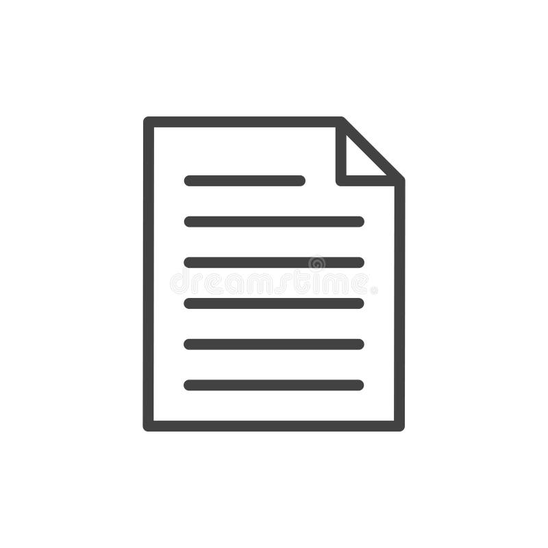 Line Icon Notes Document Flat Vector Illustration Stock Vector ...