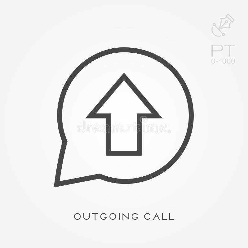 Simple Vector Illustration with Ability To Change. Line Icon Outgoing ... Simple Vector Illustration with Ability To Change. Line Icon Outgoing ...