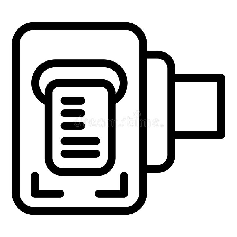 Line Icon of a Point of Sale System Printing a Receipt Stock Vector ...