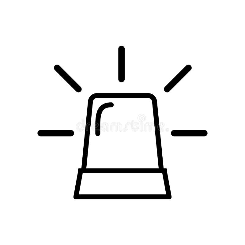 Line Icon Police Car Flasher Stock Vector - Illustration of order ...