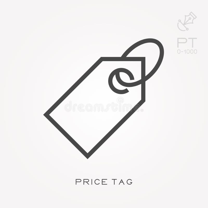 Simple Vector Illustration with Ability To Change. Line Icon Price Tag ...
