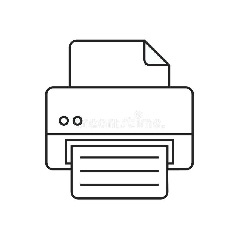 Line icon printer stock vector. Illustration of device - 107952273