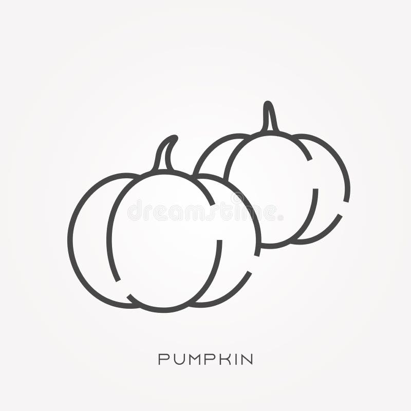 Simple Vector Illustration With Ability To Change. Line Icon Pumpkin ... Simple Vector Illustration With Ability To Change. Line Icon Pumpkin ...