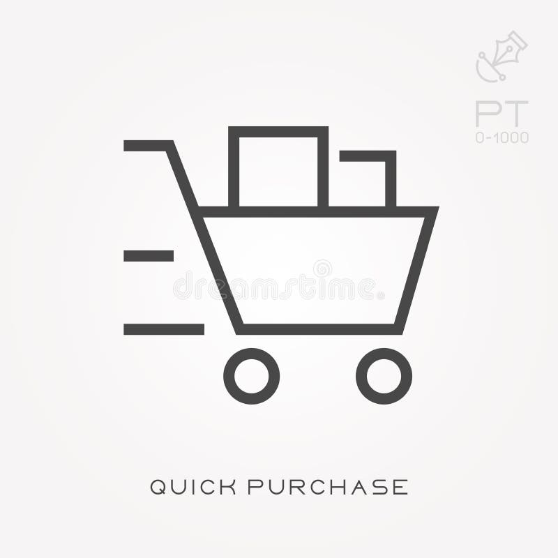 Flat Vector Icons with Quick Purchase Stock Vector - Illustration of ...