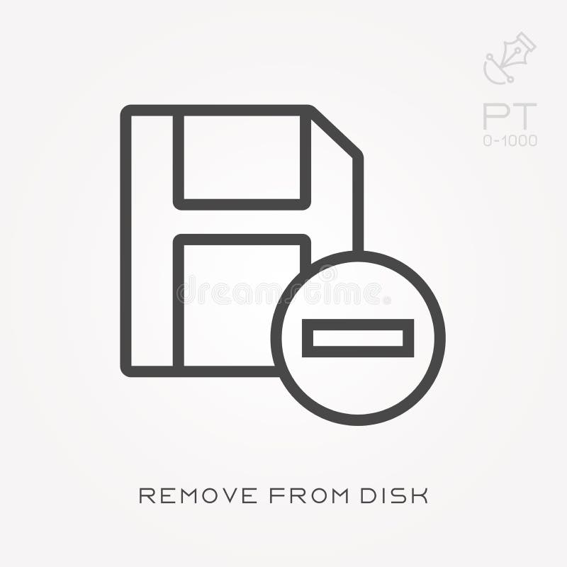Line icon remove from disk stock vector. Illustration of glass - 144547339