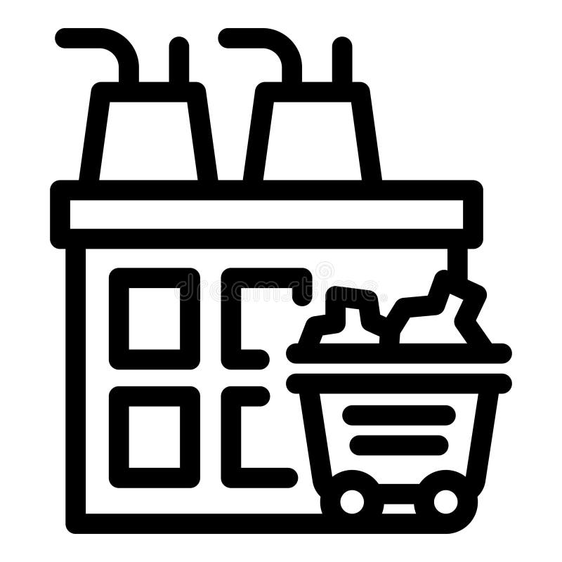 Line Icon Representing a Mining Factory Processing Mineral Resources ...