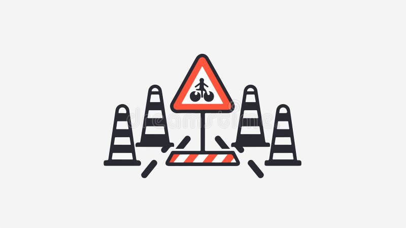 Road Work Icon for Traffic Related Projects: Line Illustration Stock ...