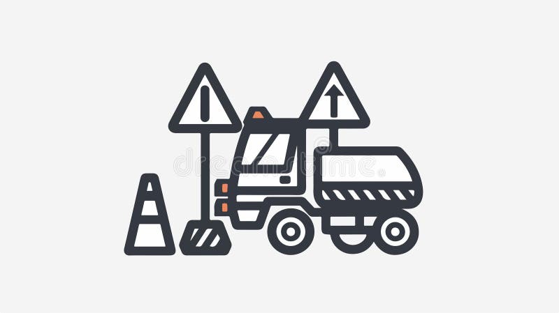 Road Work Icon for Traffic Related Projects: Line Illustration Stock ...