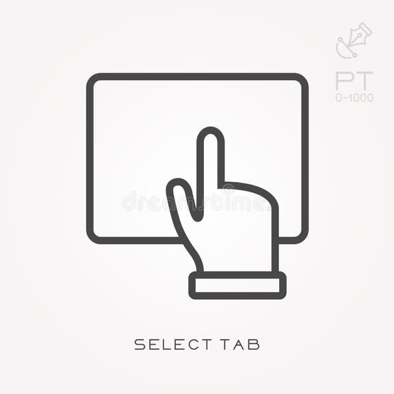 Simple Vector Illustration with Ability To Change. Line Icon Select Tab ...