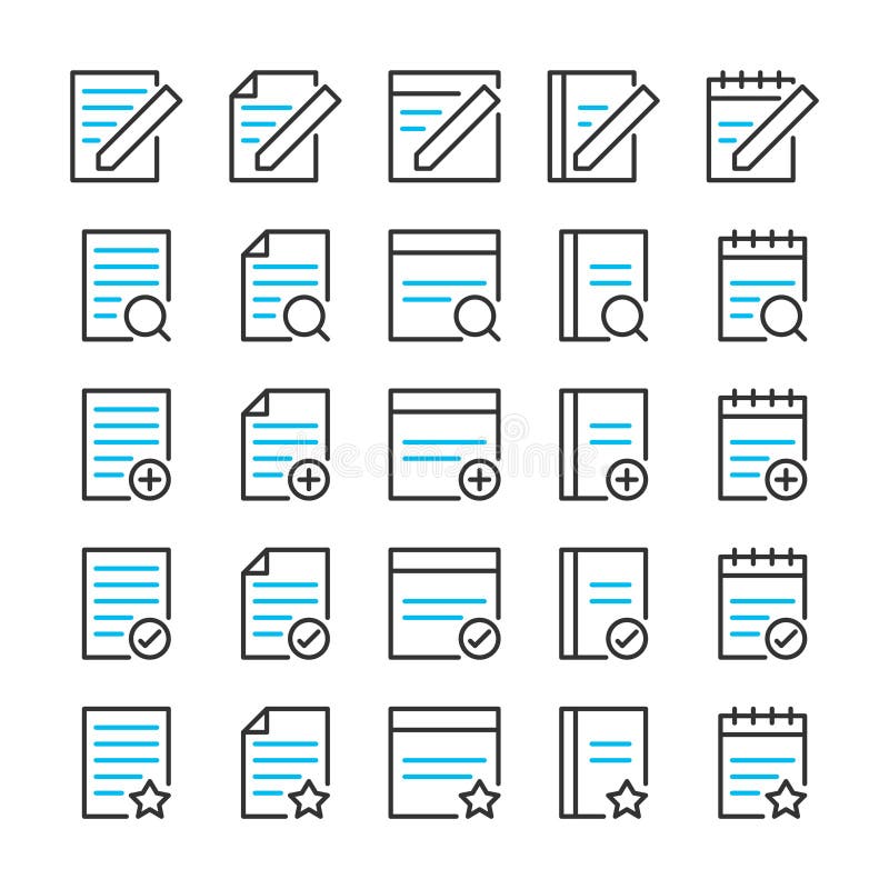 Line Icon Set Business and Document, Program User Interface, File and ...
