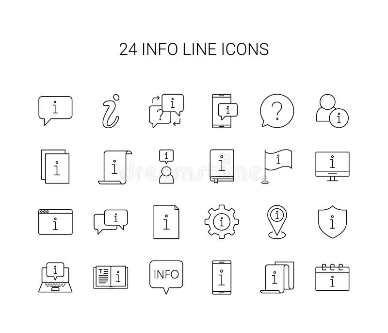 Line icon set. Info pack stock vector. Illustration of info - 250754183