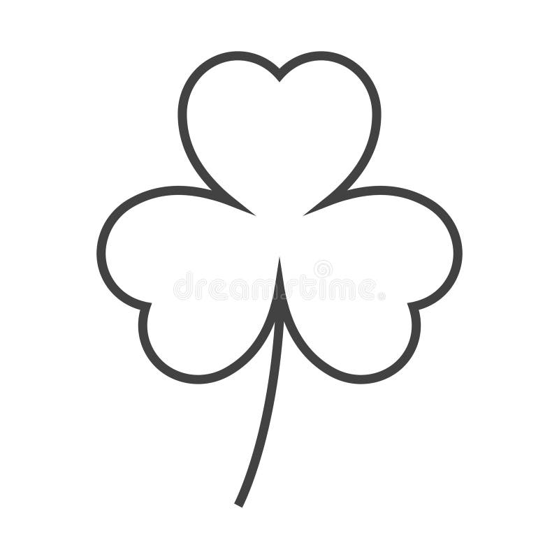 Line Icon Shamrock Leaf Icon Symbol Vector Isolated on White Background ...