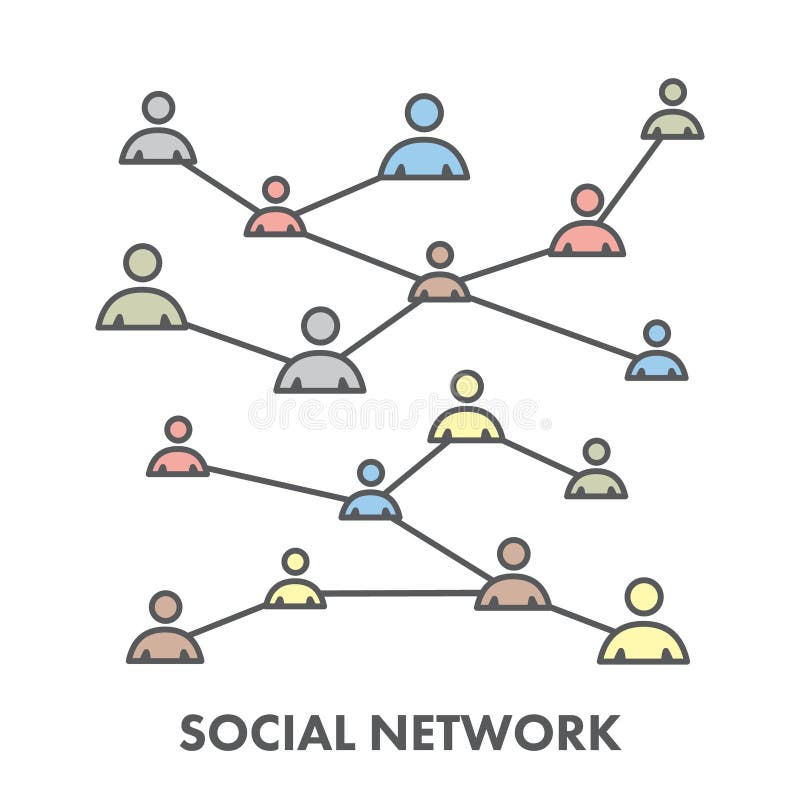 Line Icon Social Network. Vector Symbol for Web Stock Illustration ...
