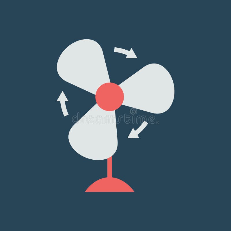 Line Icon Spinning Fan. Flat Vector Illustration. Stock Vector ...