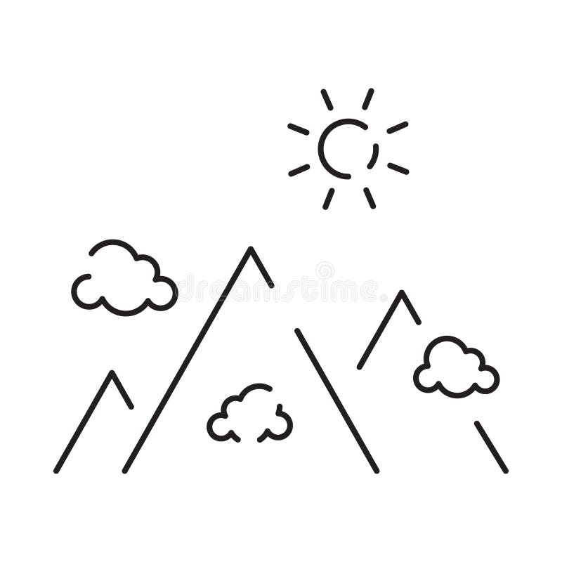 Line Icon of Summer and Beach. Outline Symbol Summer Vacation Stock ...