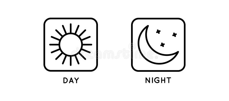 Line Icon Switches Day-Night Mode in Simple Style. Light Dark Mode for ...