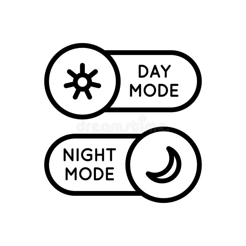 Line Icon Switches Day-Night Mode in Simple Style. Light Dark Mode for ...