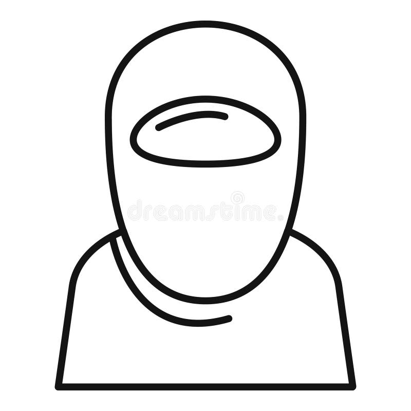 Line Icon of a Thief Wearing a Balaclava Stock Illustration ...
