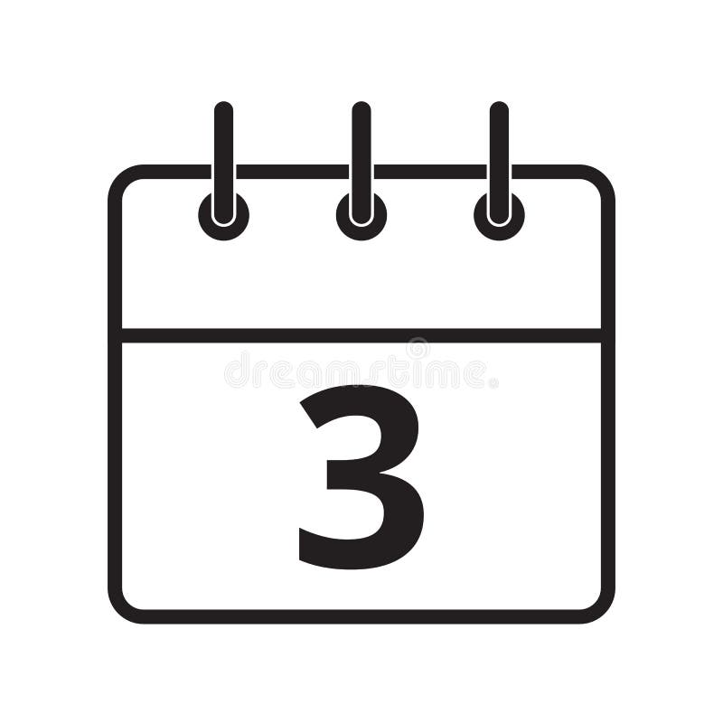 The Third Day in the Calendar Stock Illustration - Illustration of icon ...