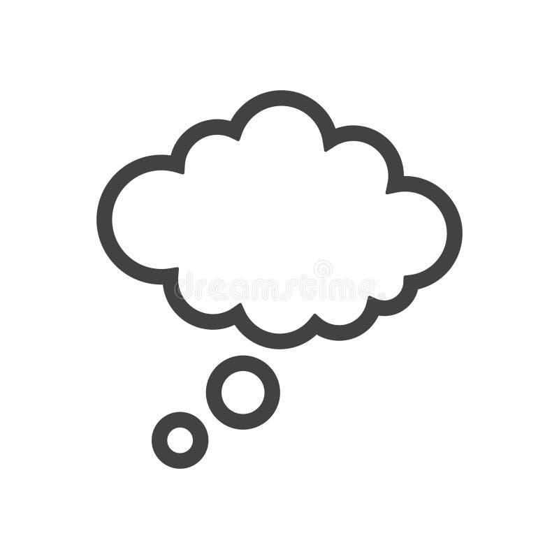 Line Icon Thought Bubble Thinking Cloud Design Vector Illustration ...