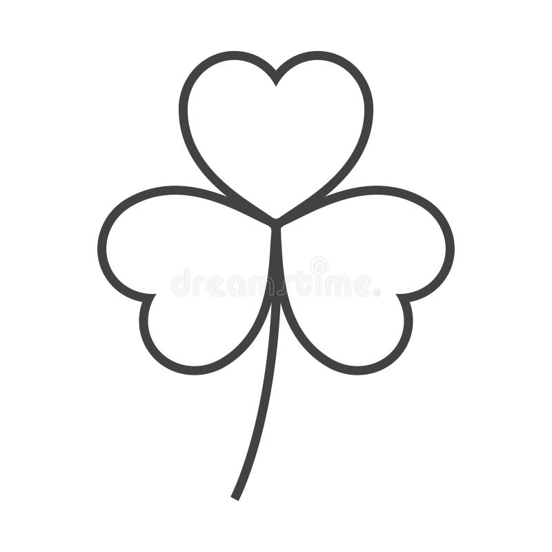 Line Icon Three Love Leaf Icon Symbol Vector Stock Vector ...