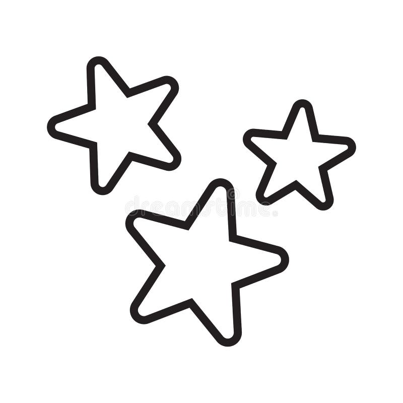 Line icon three star stock vector. Illustration of icon - 189466502