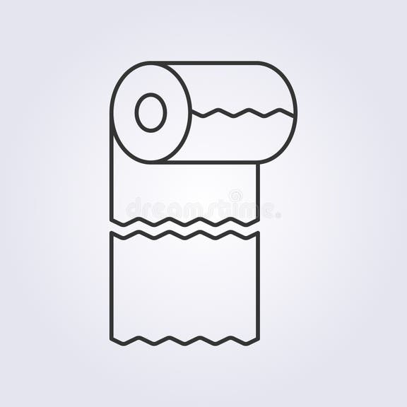 Line Icon of a Tissue Roll Vector Logo Design Stock Vector ...