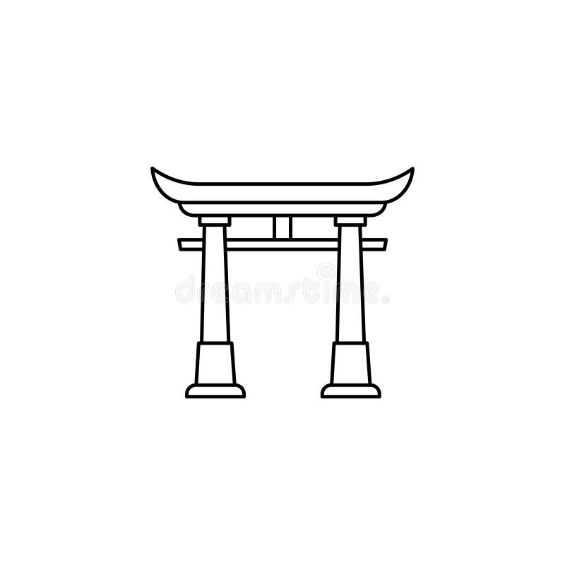 Line Icon. Torii, Japan Gate Stock Vector - Illustration of asian ...