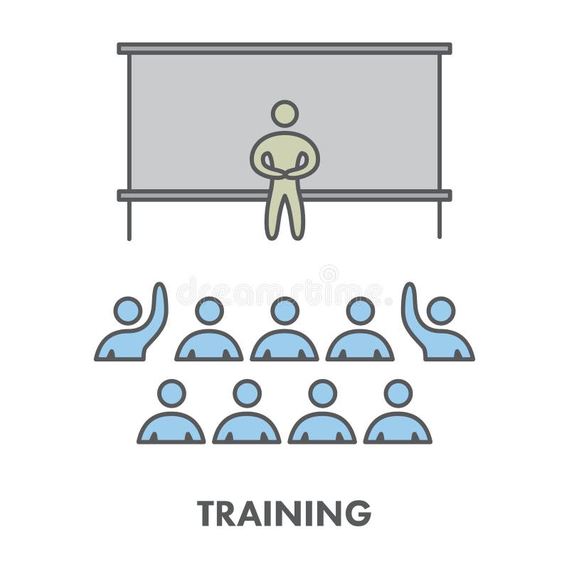 Line Icon Training, Presentation and Seminar. Vector Business Symbol ...
