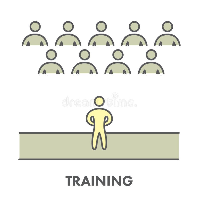 Line Icon Training, Presentation and Seminar. Vector Business Symbol ...