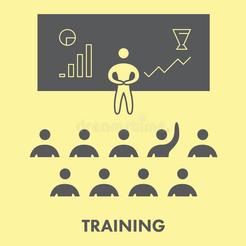 Line Icon Training, Presentation and Seminar Stock Illustration ...